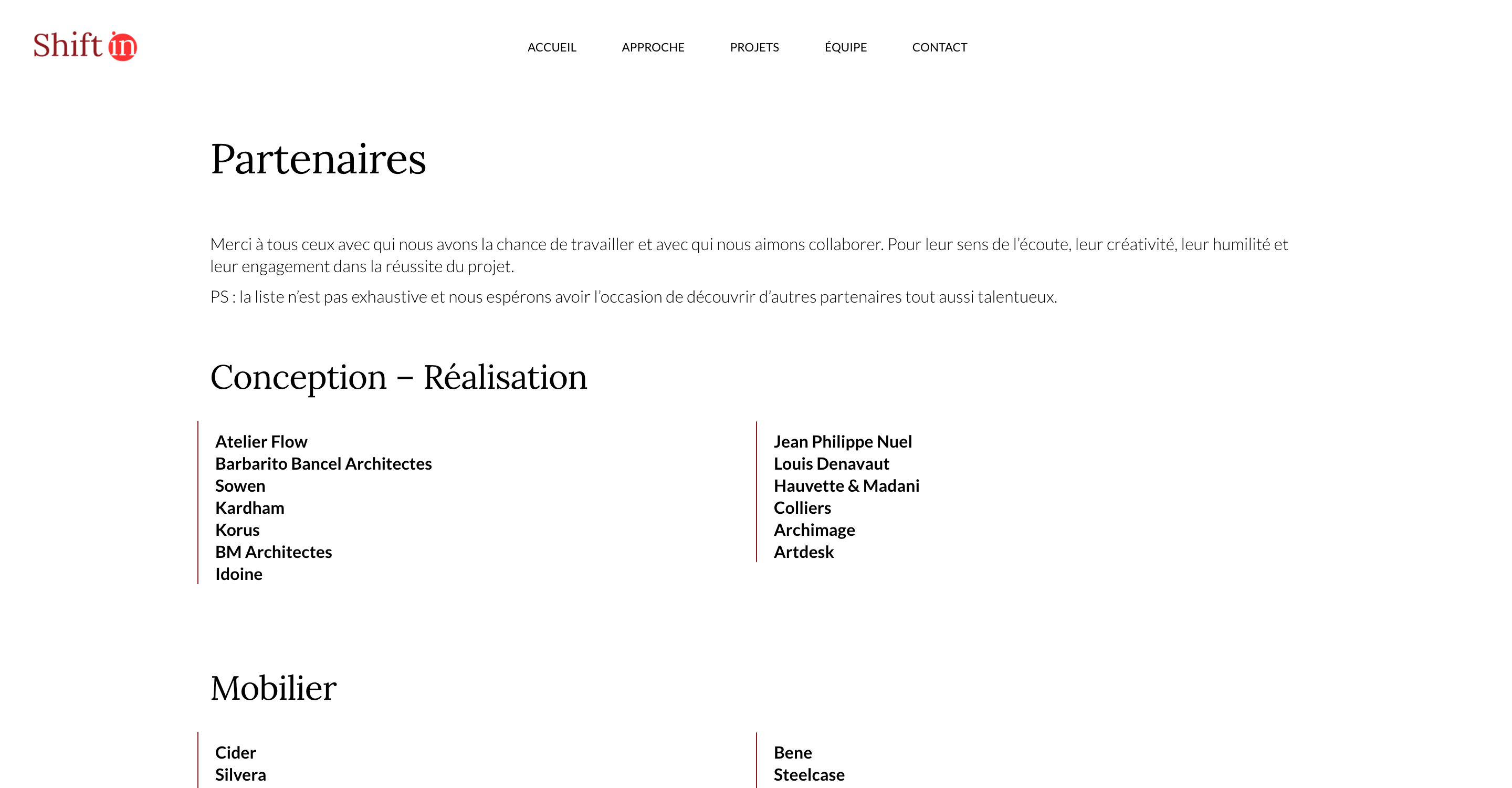 Partenaires | ShiftIn